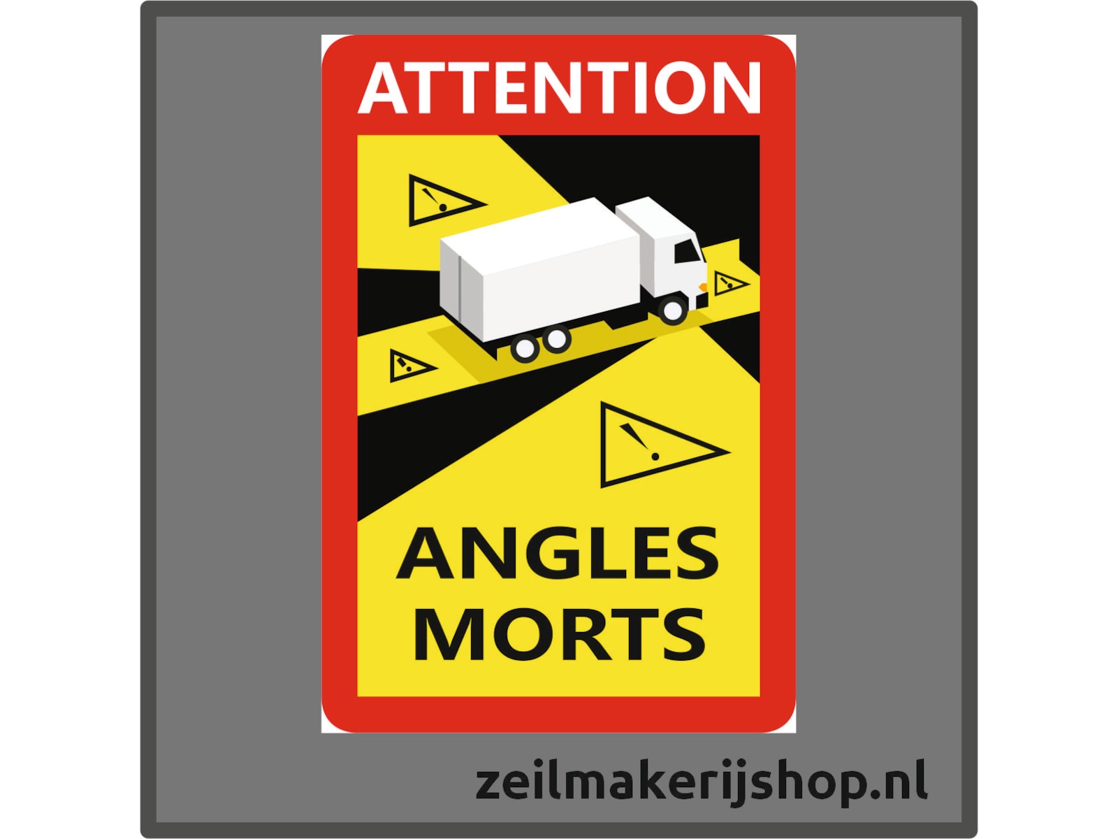 Dode hoek sticker voor op doek - Zeilmakerijshop.nl